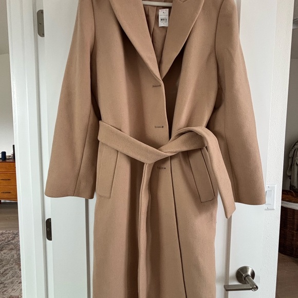 Ann Taylor | Jackets & Coats | Ann Taylor Tan Wool Blend Belted Classic ...